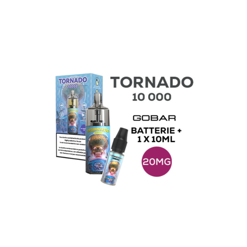 Kit Tornado 10000 800mah 10ml (1x10ml 20mg) Gobar - ADNS