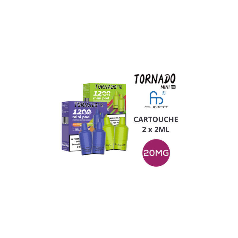 Pack de 2 Pods Tornado Mini 2ml 20mg Fumot - ADNS